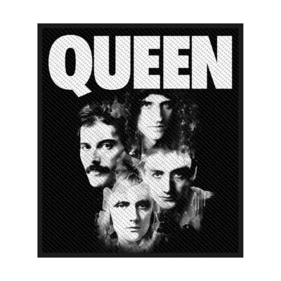Queen Faces Band Logo Patch Sew-On (B&W) | eBay