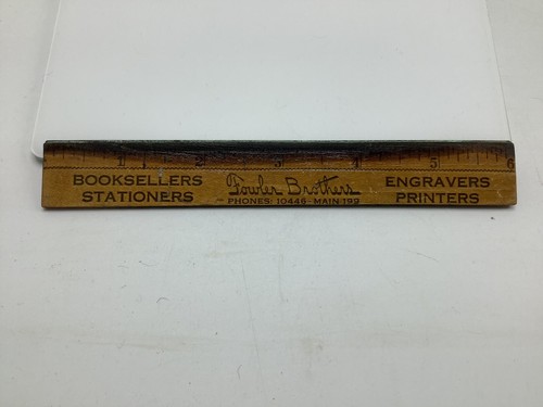 vintage 6 inch RULER -- FOWLER BROTHERS booksellers printers LOS ANGLES ...