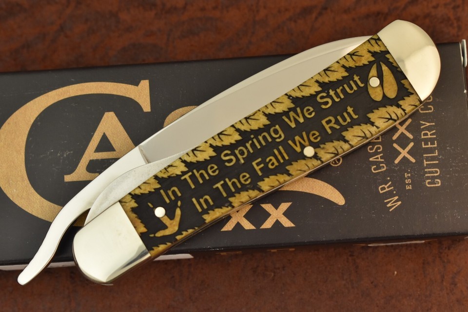 CASE XX USA DEER TURKEY HUNTER DROP POINT BULLET SHIELD BONE RUSSLOCK ...