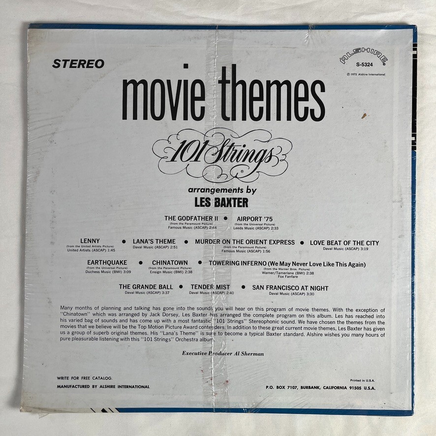 101 STRINGS Movie Themes 1975 Vinyl LP Alshire S-5324 - MINT/SEALED | eBay
