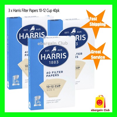 3 x Harris Filter Papers 10-12 Cup 40pk (Size 4) | eBay Australia