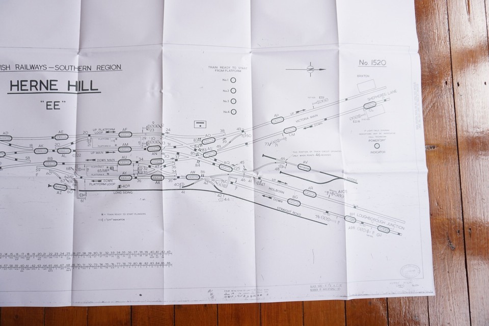 1971 Herne Hill Signalling Signal Box Sidings Railway Plan Diagram ...