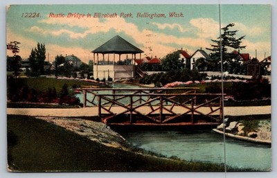 Vintage Rustic Bridge Elizabeth Park Bellingham Washington Postcard | eBay
