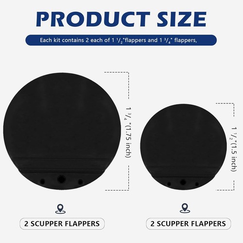 Scupper Flapper Replacement for FSRK-3-DP TH Mar-ine Boat black | eBay