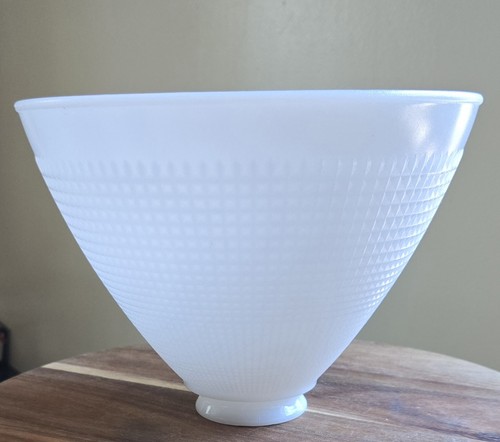 Vintage Corning No. 82012 Waffle Milk Glass Torchiere Lamp Diffuser ...