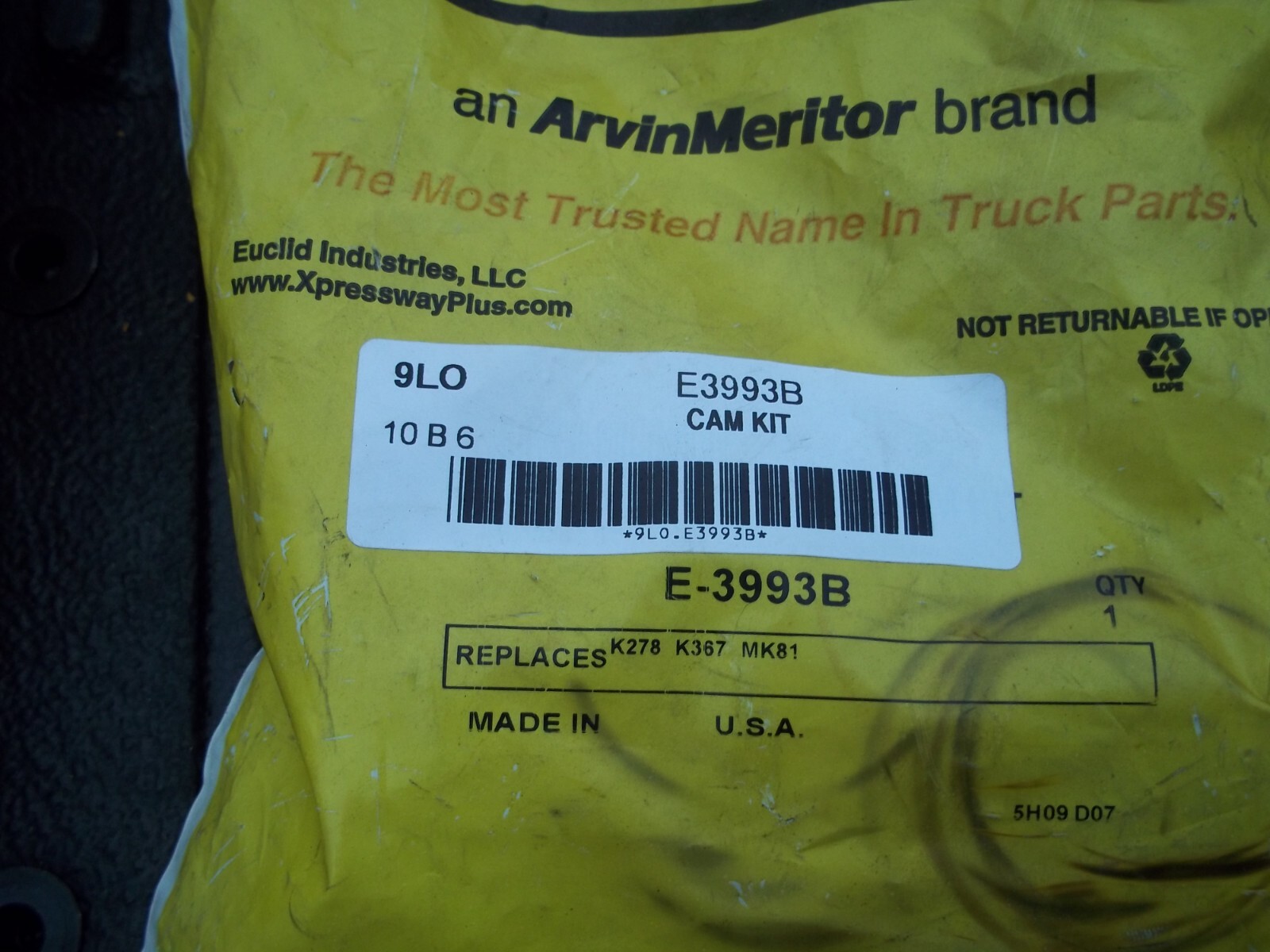 EUCLID CAMSHAFT REPAIR KIT P/N E3993B | eBay