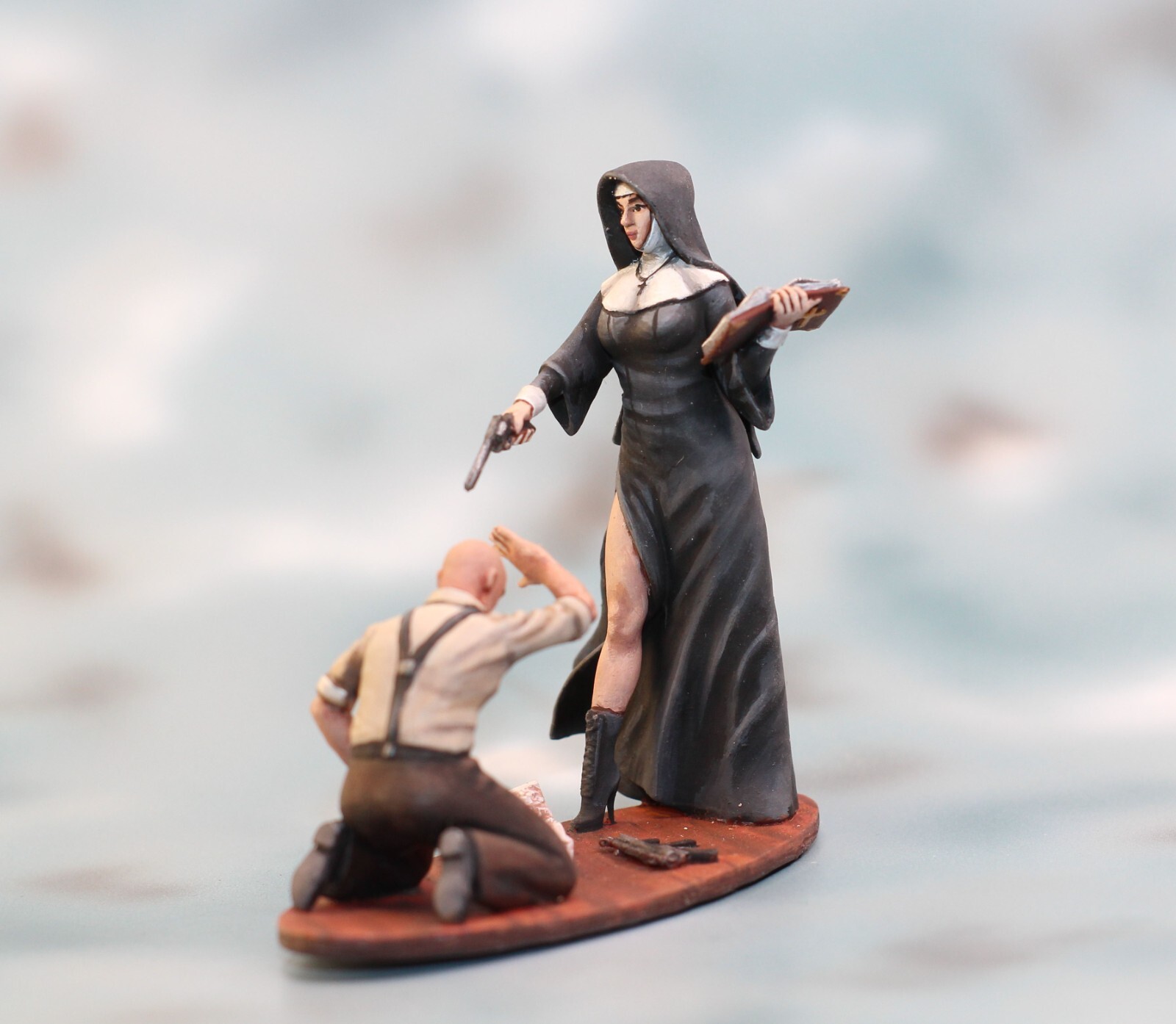 ⭐ Nun and sinner. Action Collectible Miniature 3D Figurine .54mm 1/32 ...