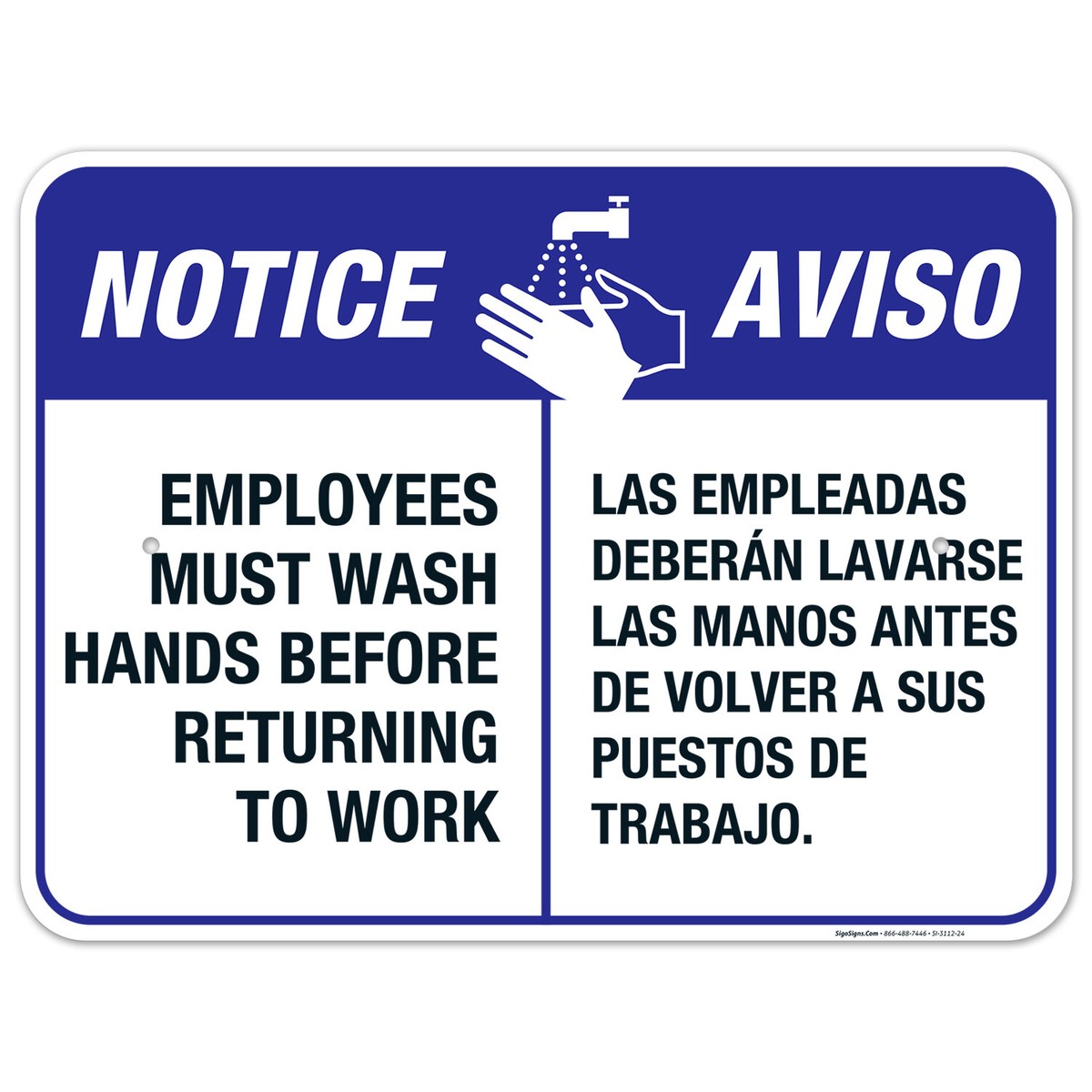Bilingual Hand Washing Signs
