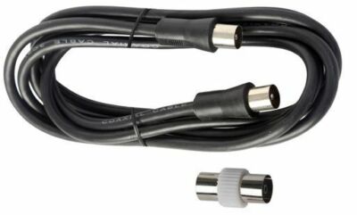 TV Antenna Cable PAL Male to PAL Male Aerial Flylead Coax 1.8M Black ...