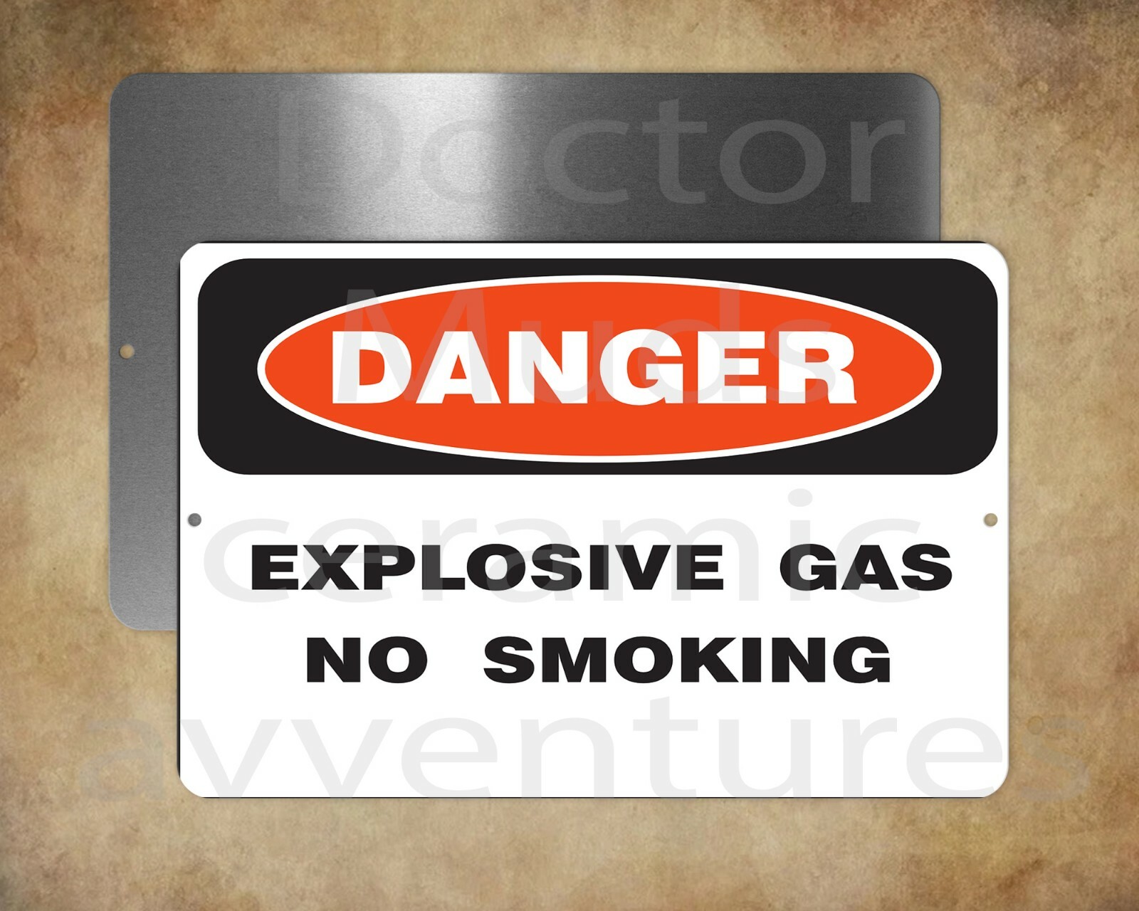 Danger Explosive Gas No Smoking 8 x 12" metal sign bathroom humor | eBay