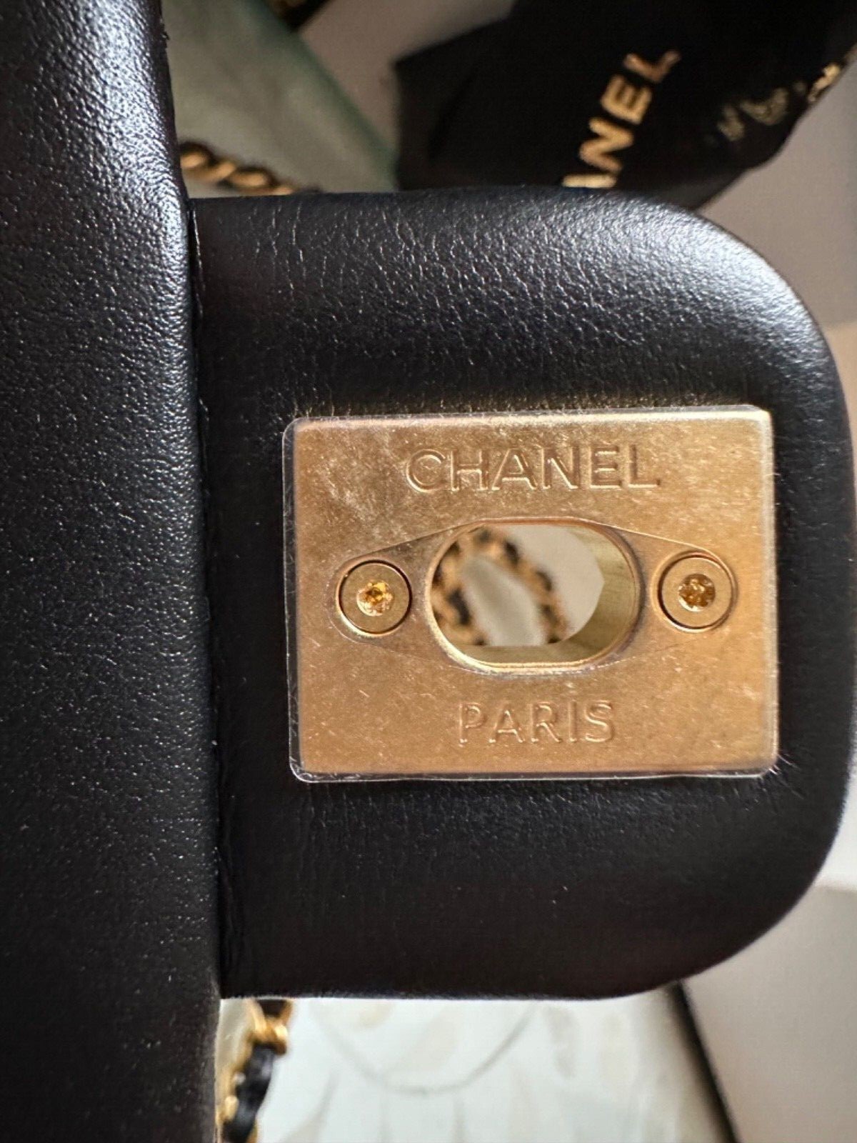 New 22K CHANEL Quilted Patent Leather Mini Flap Bag Gold COCO Chain ...