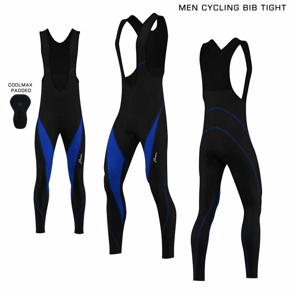 3S Mens Cycling Bib Tights Long Compression Pants Padded MTB Road Bike ...