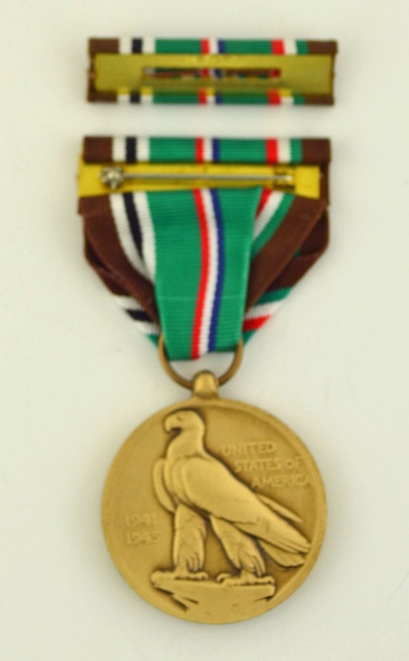 European Campaign Medal & Ribbon Bar with 4 Campaign Stars ETO Theater ...