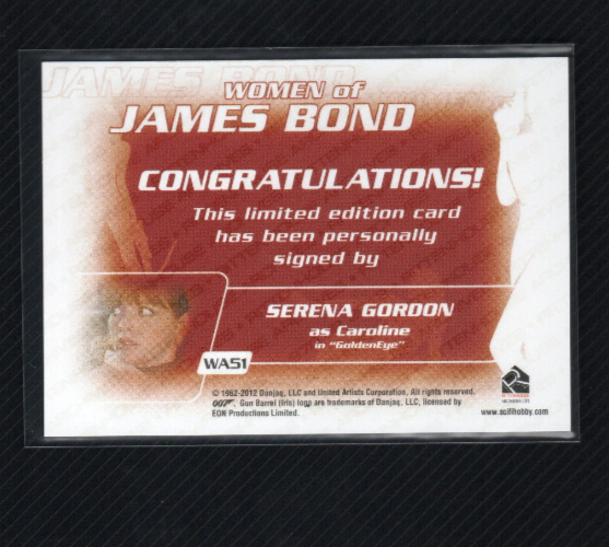 James Bond Archives 2014 Auto Autograph WA51 Serena Gordon as Caroline ...