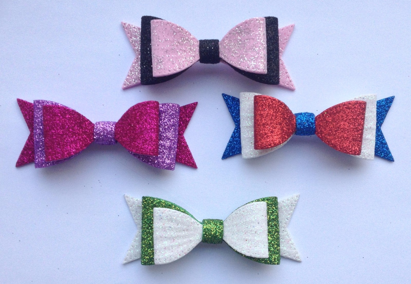 Sparkling Glitter Hair Bow Alligator Clip Elastic Bobble Hair Bow ...