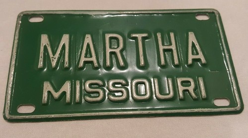 1966-70 Vtg Green Aluminum Name Bicycle Bike License Plate Missouri ...