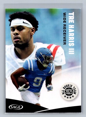 2025 SAGE - Tre Harris III #158 All-Rookie Team Base Black | eBay