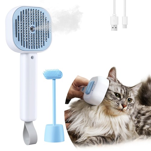 Cat Steam Brush Spritz Defur Slicker Comb for Long Short Hair Kitten ...
