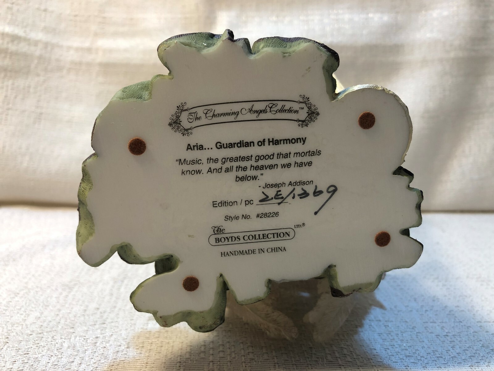 Boyds Bear Charming Angels Aria Guaridan Angel Of Harmony 2E Figurine ...