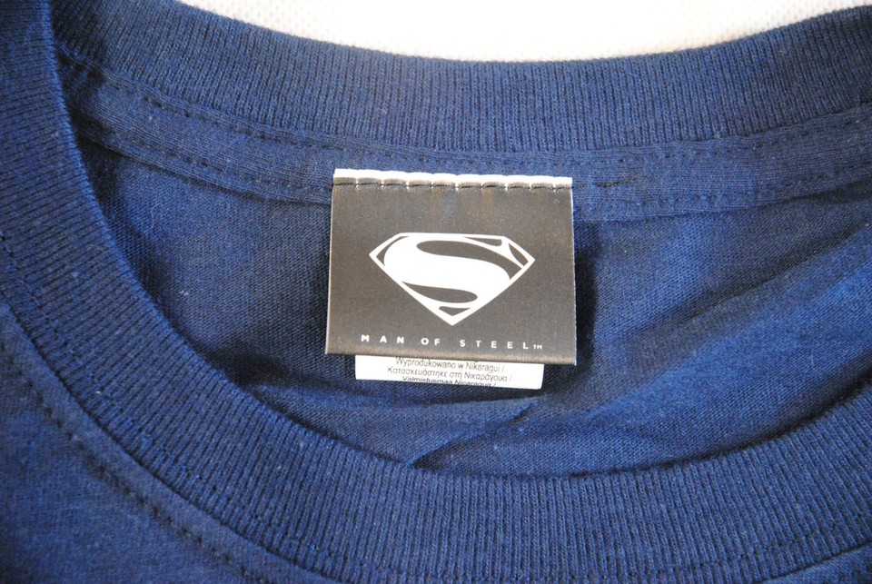 SUPERMAN MAN OF STEEL TEXTURE LOGO T SHIRT NEW OFFICIAL MOVIE FILM RARE ...