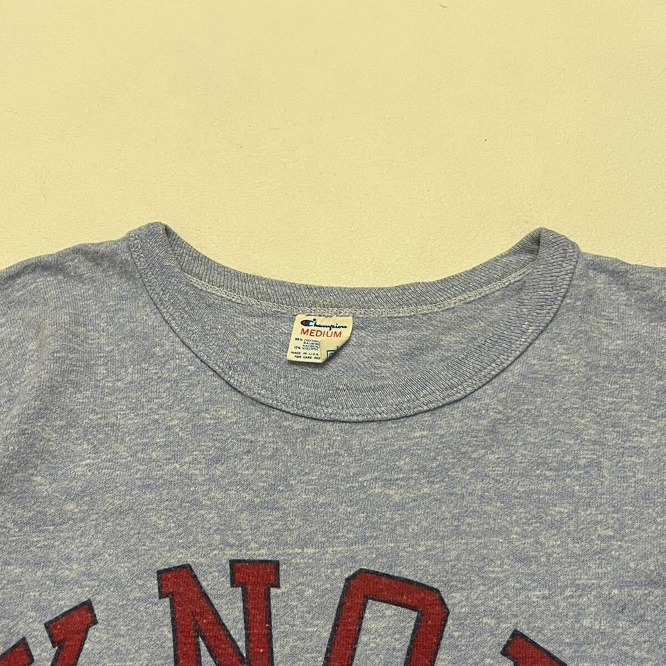 k439 80s Vintage Made in America Trico Tag Champion Soaked Heather KNOX ...