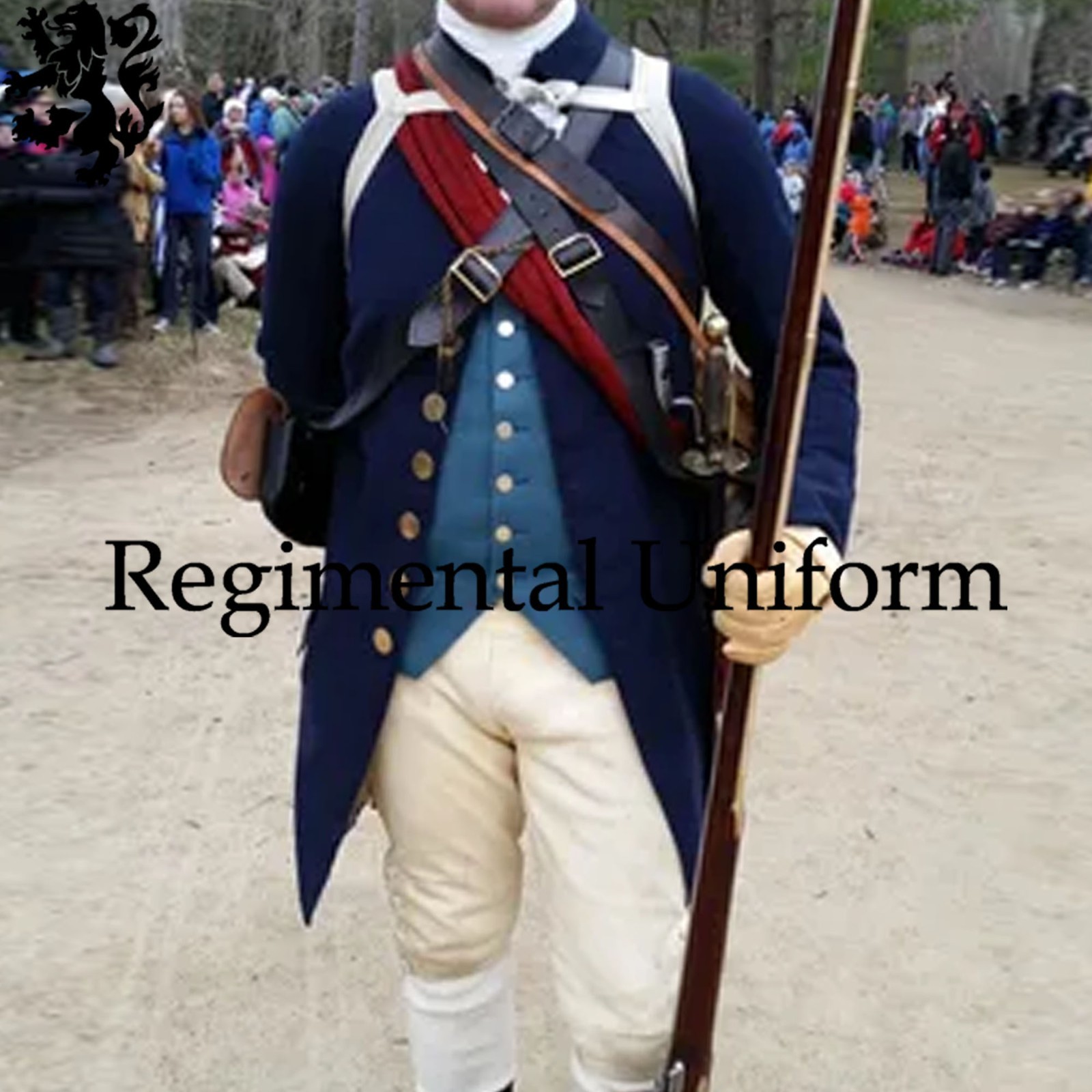 Patriotic Colonel Costume 1776 Regimental Navy Blue Wool Coat Historic ...