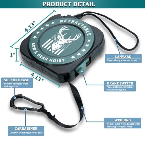 Auto-Retractable Bow Hoist for Tree Stand Hunting - Auto-Retract Rope ...
