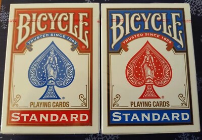 2 Packs Bicycle Standard Playing Cards 1 Red Deck & 1 Blue Deck ...