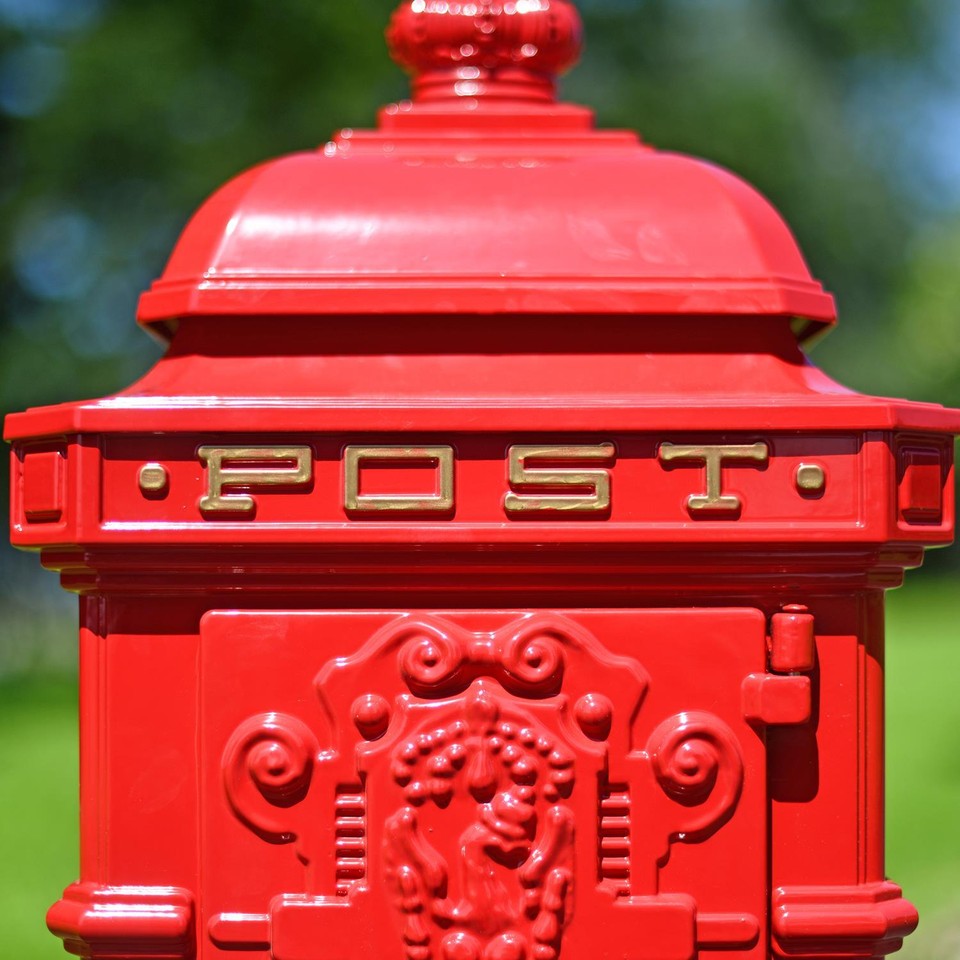 Deluxe Red Camden Free Standing Post Box with Gold Lettering | eBay UK