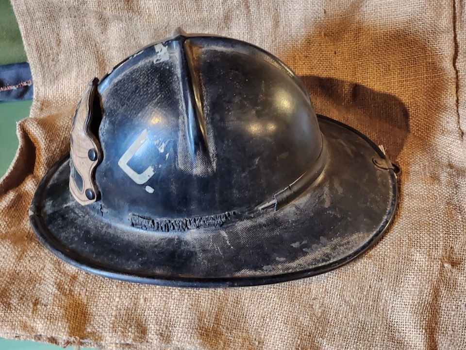 VINTAGE FIRE DEPARTMENT Leather SHIELD HELMET FIREMAN FD DEPARTMENT | eBay