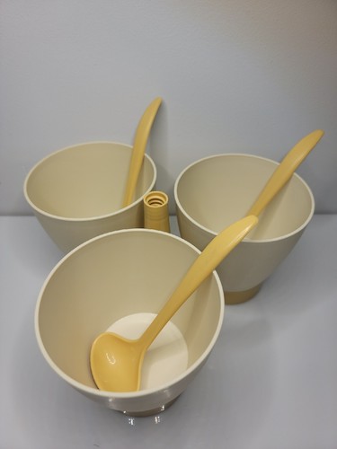 TUPPERWARE VTG CONDIMENT CADDY SERVER SET WITH BOWLS & Spoons. NO SEALS ...