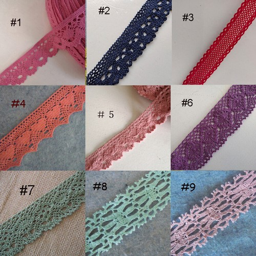 3 -6 Yards 1"-2" Wide Cotton Crochet Trim Puce,Green,Hot Pink,Fuschia ...