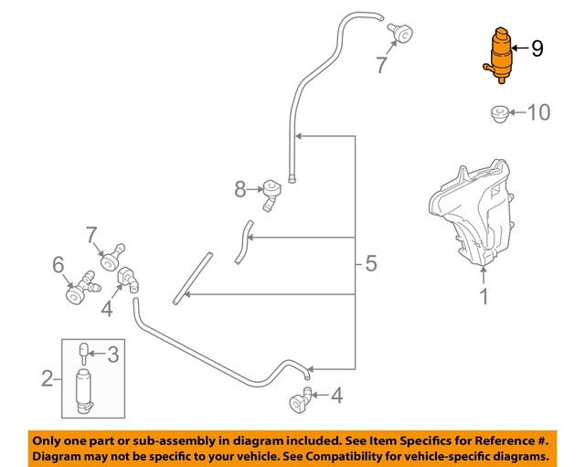 10 Porsche Panamera S Headlight Lamp Washer Pump 97062450200 for sale ...