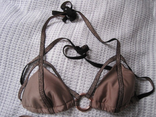 A Fantastic Women's Tan peek a boo bikini size UK 6. | eBay UK