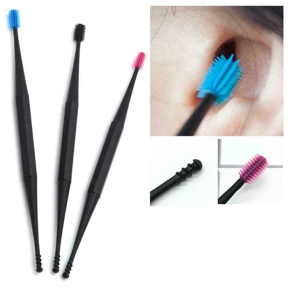 DualHead Silicone Earwax Remover with Cleaning Brush Effective Ear Lot ...