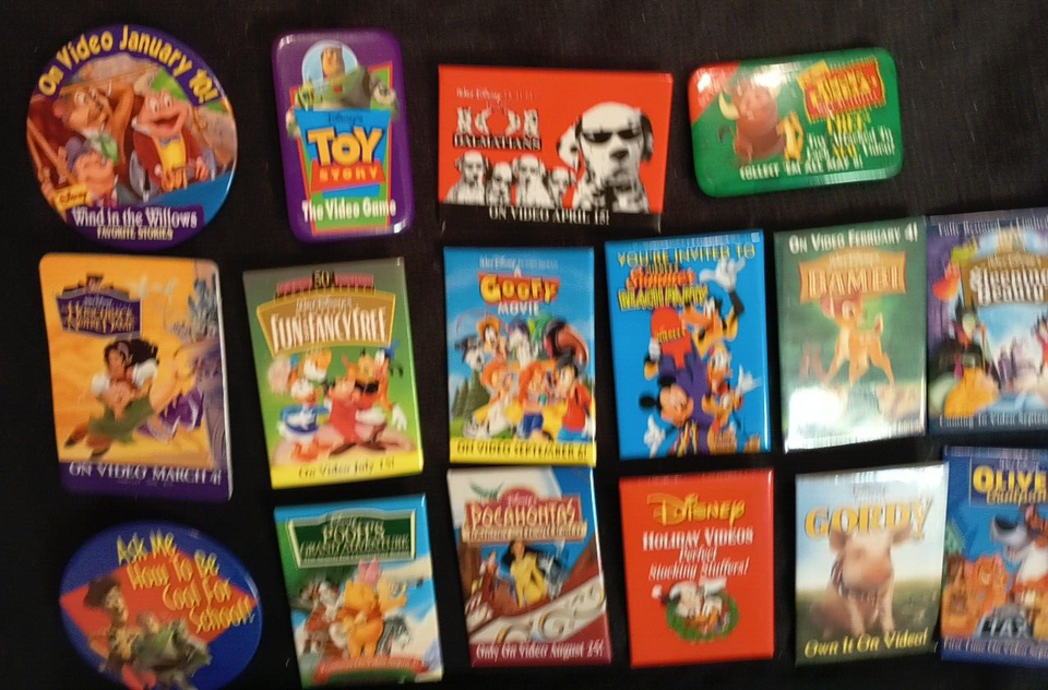 Lot 18 Disney & DreamWorks Movie DVD VHS Video Release Promo Pinback ...