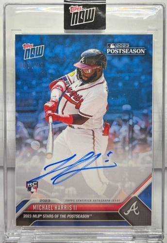 Michael Harris II 2023 Topps Now MLB Postseason Bleu Autographe Auto RC ...