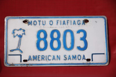 2010 AMERICAN SAMOA License Plate *** MOTU O FIAFIAGA *** PALM TREE | eBay
