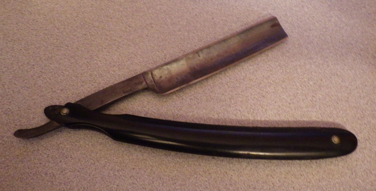 Vintage Straight Edge Razor Black Handle | eBay