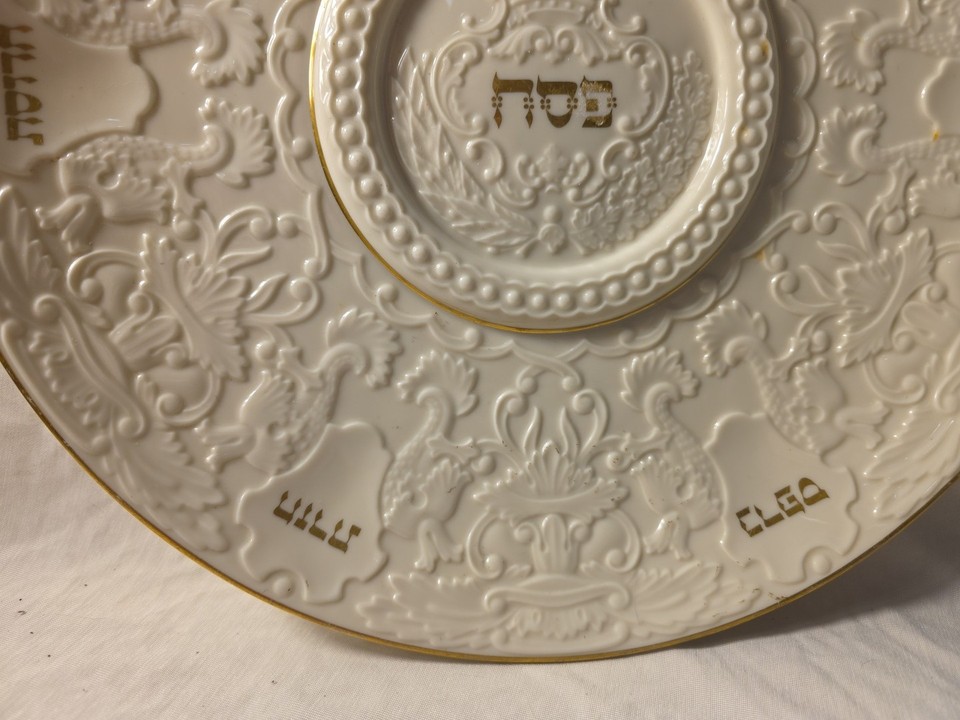 Lenox Hebrew Passover Pesach Seder Plate Jewish Museum Judaica 24K Gold ...