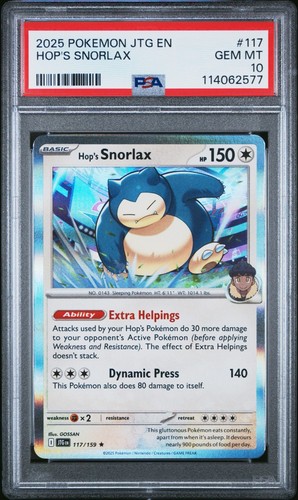 PSA 10 Hop's Snorlax 117/159 Holo Journey Together JTG Pokemon Card | eBay