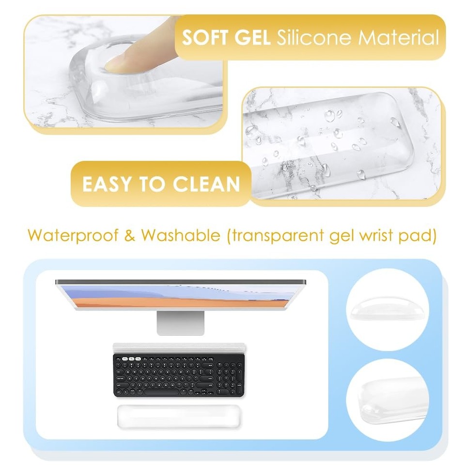 Soft Keyboard Wrist Rest Pad 14.37IN Comfortable Cool Silicone Cushion ...