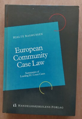 European Community Case Law Book, Rasmussen 9788716132215 | eBay