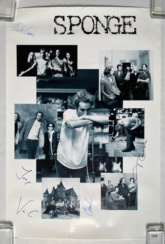 SPONGE Rotting Piñata 1995 US Sony PROMO POSTER Band Signed AUTOGRAPHED ...