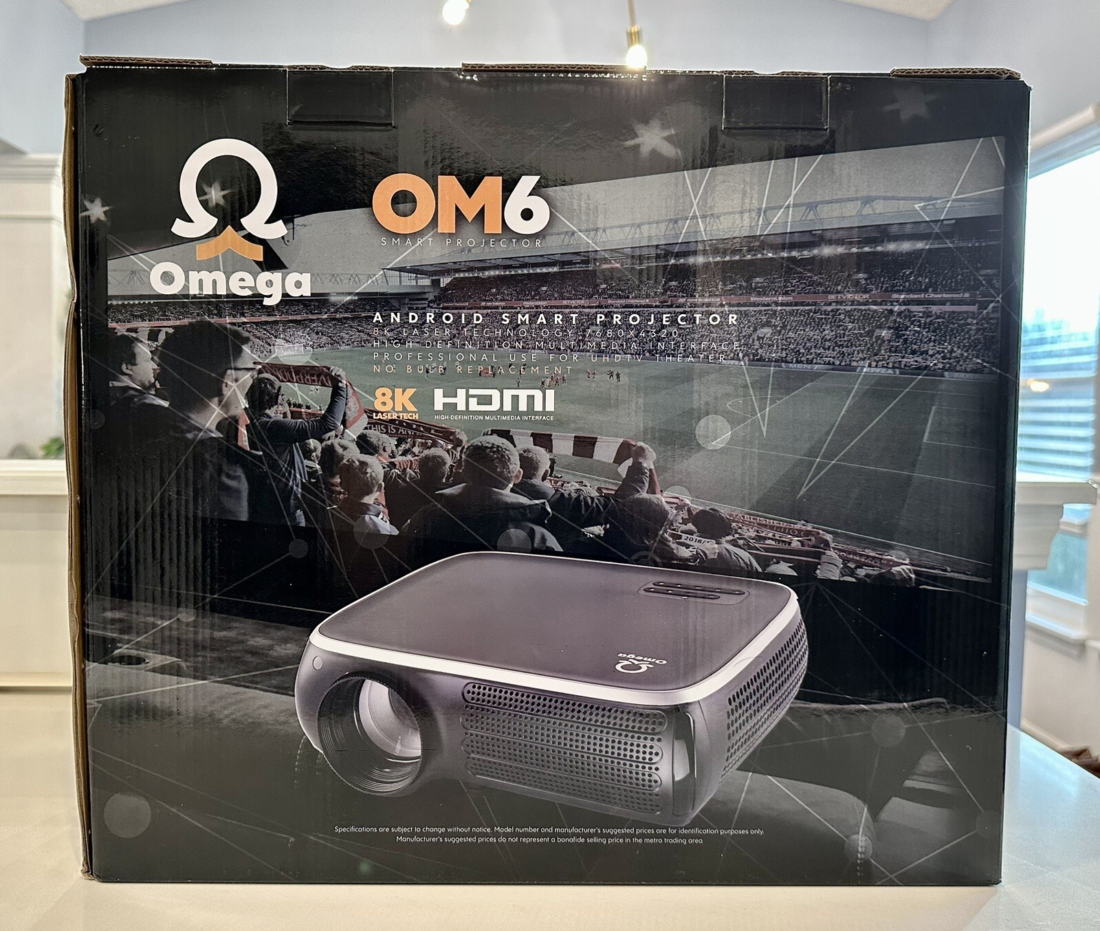 Omega OM6 8K HDMI Commercial Grade Smart Laser Projector with zero edge screen | eBay