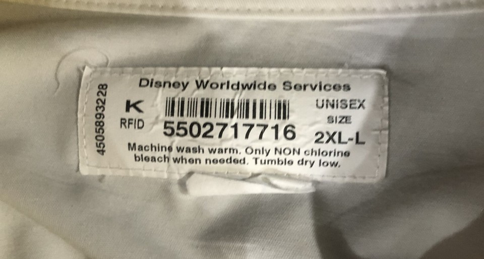DISNEY WORLDWIDE SERVICES CAST MEMBER CHEF UNIFORM PARK EVENT ...