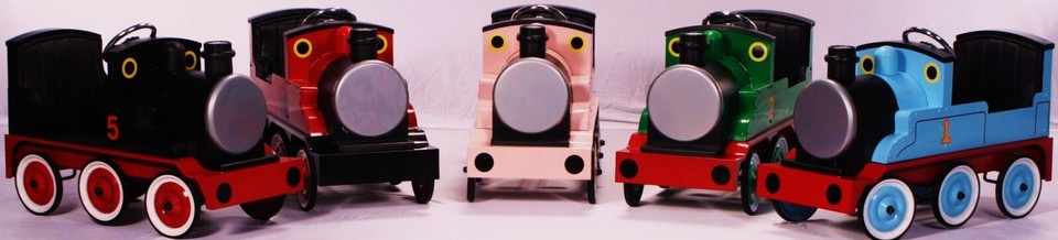 Red Classic Vintage-Style Metal Train Pedal Car - Full Size Perfect ...