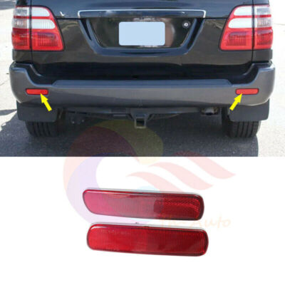 LH+RH Rear Bumper Brake Light Reflector For Land Cruiser LC100 / LX470 ...