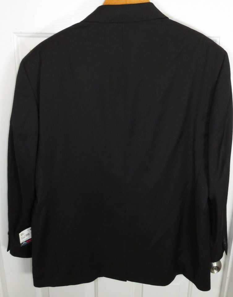 NEW $260 Size 46S Stafford Mens Suit Jacket Black super 100's Wool 46 ...