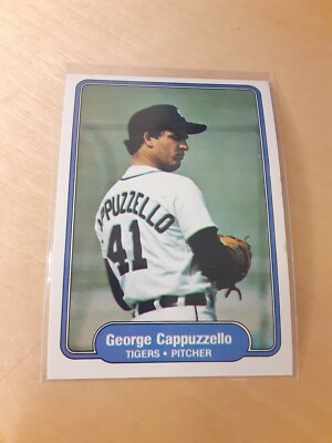 1982 Fleer #264 GEORGE CAPPUZZELLO Detroit Tigers Baseball Card ...